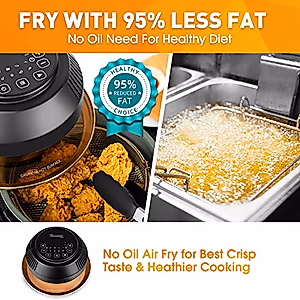 MICHELANGELO Air Fryer Lid for Pressure Cooker 6 Quart & 8 Quart, 8 In 1 Air Fryer Lid for Instant Pot, Pressure Cooker, Turn Your Electric Pressure Cooker into Air Fryer, 8 Presets and 95% Less Oil