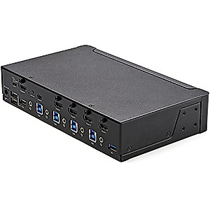 StarTech.com 4 Port HDMI KVM Switch - Single Monitor 4K 60Hz Ultra HD HDR - Desktop HDMI 2.0 KVM Switch with 2 Port USB 3.0 Hub (5Gbps) and 4X USB 2.0 HID, Audio - Hotkey Switching - TAA