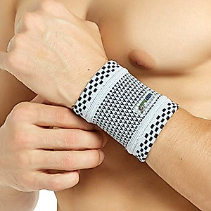 NeoTech Care Wrist Band - Light, Elastic, Men, Women, Right or Left - Grey Color (Size S, 1 Pair)