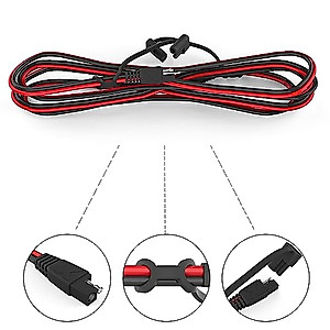 POWISER 3Feet SAE to SAE Extension Cable Quick Disconnect Connector 16AWG,for Automotive, Solar Panel Panel SAE Plug (3FT(16AWG))