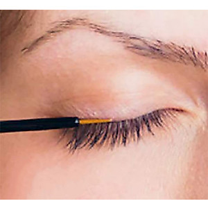 10ml Plastic Eyeliner Vials Bottle Empty Refillable Disposable Eyeliner Brush Applicator Multi-functional Eyelashes Container for DIY Eyelash Growth Oil, Eye Gloss Liquid, Gold Cover, Pack of 10