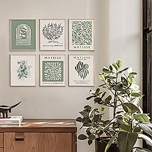 ARPEOTCY Matisse Wall Art Prints, Sage Green Retro Art Posters, Abstract Master Prints for Bedroom Wall Decor Aesthetic, Set of 6, 8x10in , Unframed