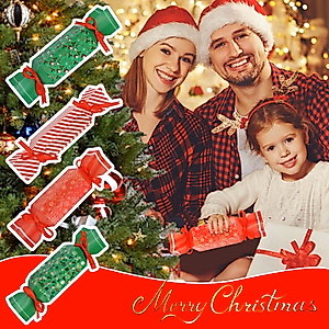 JOYJOM Christmas Money Box for Cash Gift Pull, 4PCS Candy Funny Money Gift Boxes for Cash Pull Pouch, Surprise Merry Christmas Box Holder with 40Pcs Transparent Bags