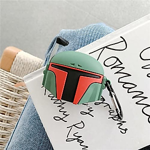 HENJI Case for AirPods 3rd Generation, 3D Popular Cute Mandalorian Boba Fett Design Soft Silicone Portable&Shockproof Cover for Apple Airpods 3 2021 (Boba Fett)