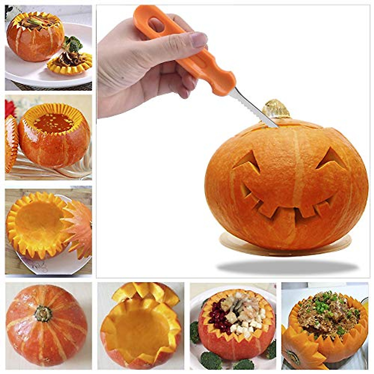 Halloween Pumpkin Carving Kit, Blovec 11 Pieces Professional Stainless Steel Pumpkin Carving Tools Easily Sculpting Halloween Jack-O-Lanterns with Carrying Case
