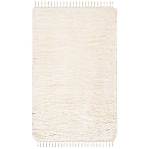 SAFAVIEH Casablanca Collection Area Rug - 8' x 10', Ivory, Hand-Knotted Tassel New Zealand Wool, 1.8-inch Thick Ideal for High Traffic Areas in Living Room, Bedroom (CSB150A)