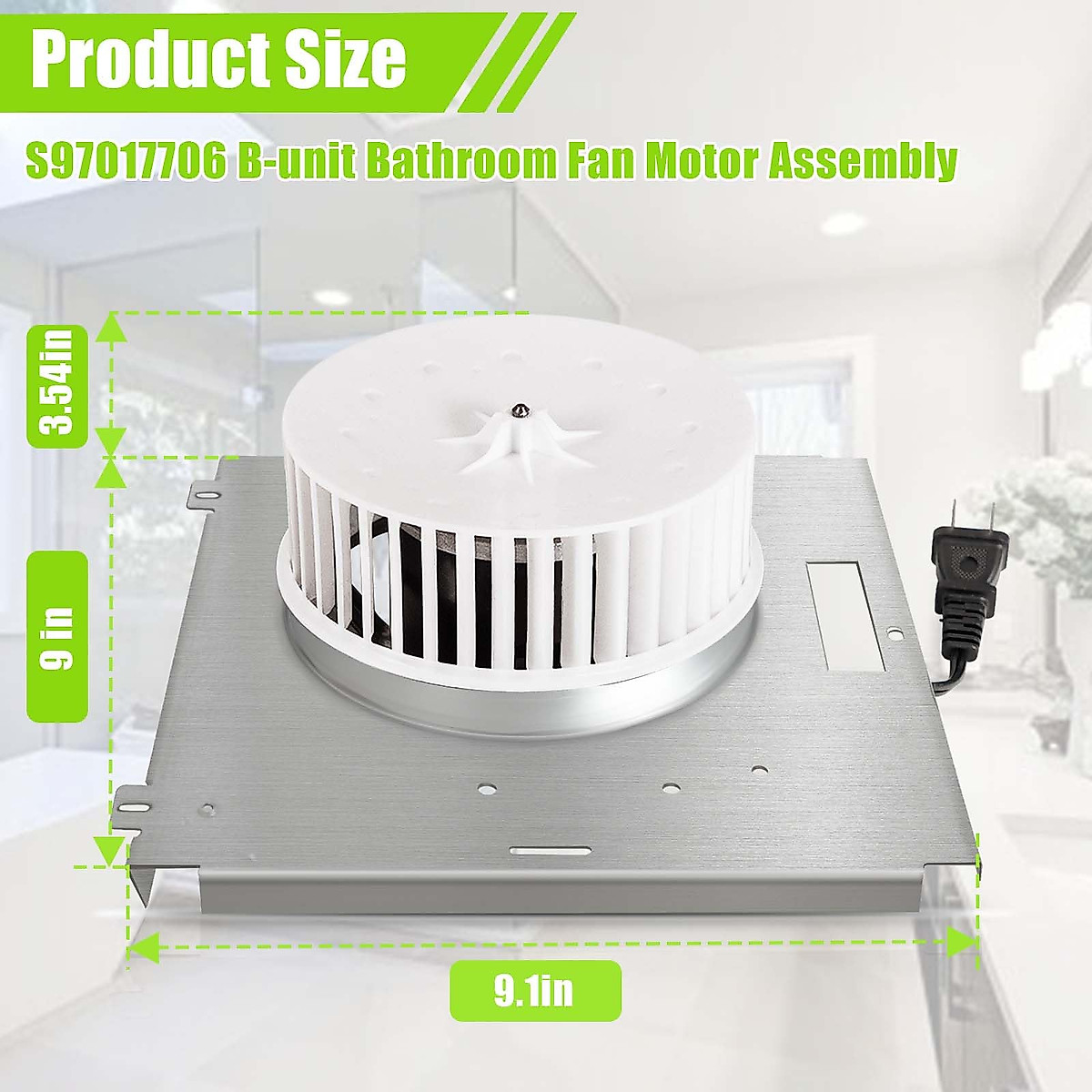 New Upgrade S97017706, 8814R, 8664RP, B Unit Ventilation Fan Motor Assembly, Compatible with Broan NuTone Bathroom Exhaust Fan, Fit for 8673, 671RB,671,672,371,763RL B,769RL B, 100CFM, 3.5 Sones