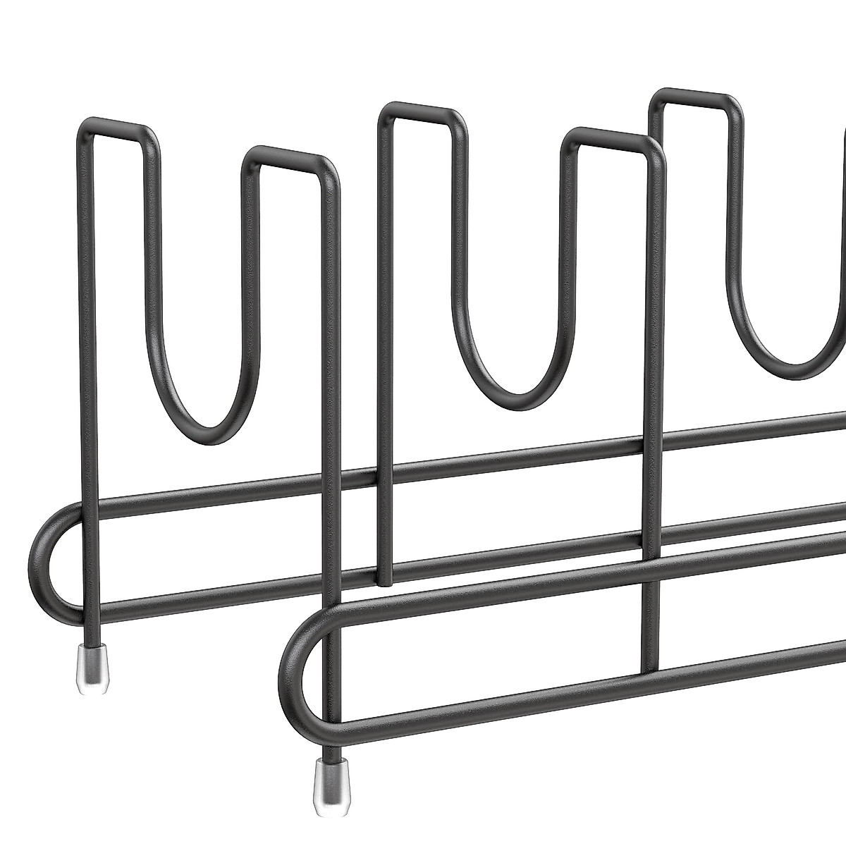 [Pack of 2] Pan Lid Organizer, Pan Organizer for Kitchen Inside Cabinet, Lid organizer for the pots and pans, Plates Holder Organizer for the Lid, Dish, Baking Pan, Chopping Board on Countertop (Black)