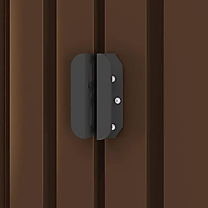 Garden Metal Storage Shed | Outdoor Tool Shed Storage Room with Vents | Storage Sheds with Door for Outside Patio Backyard Yard Lawn | Brown Galvanized Steel 101.2" x 80.7" x 70.1"