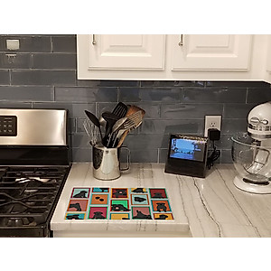 Caroline's Treasures MLM1091LCB Lots of Black Pug Glass Cutting Board Large Decorative Tempered Glass Kitchen Cutting and Serving Board Large Size Chopping Board