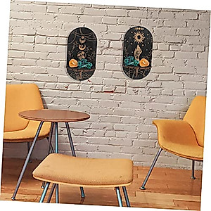 CIYODO 2pcs Storage Wall Shelves Black Wall Shelves Ornament Display Stand Crystals Stones Wall Shelf Stone Shelf Wooden Crystal Rack Ledge Base Hand Frame Party Display Holder Black Shop