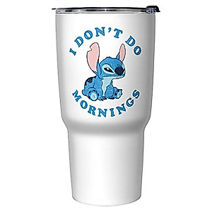 Disney Stitch Mornings 27 oz Stainless Steel Insulated Travel Mug, 27 Ounce, Multicolored