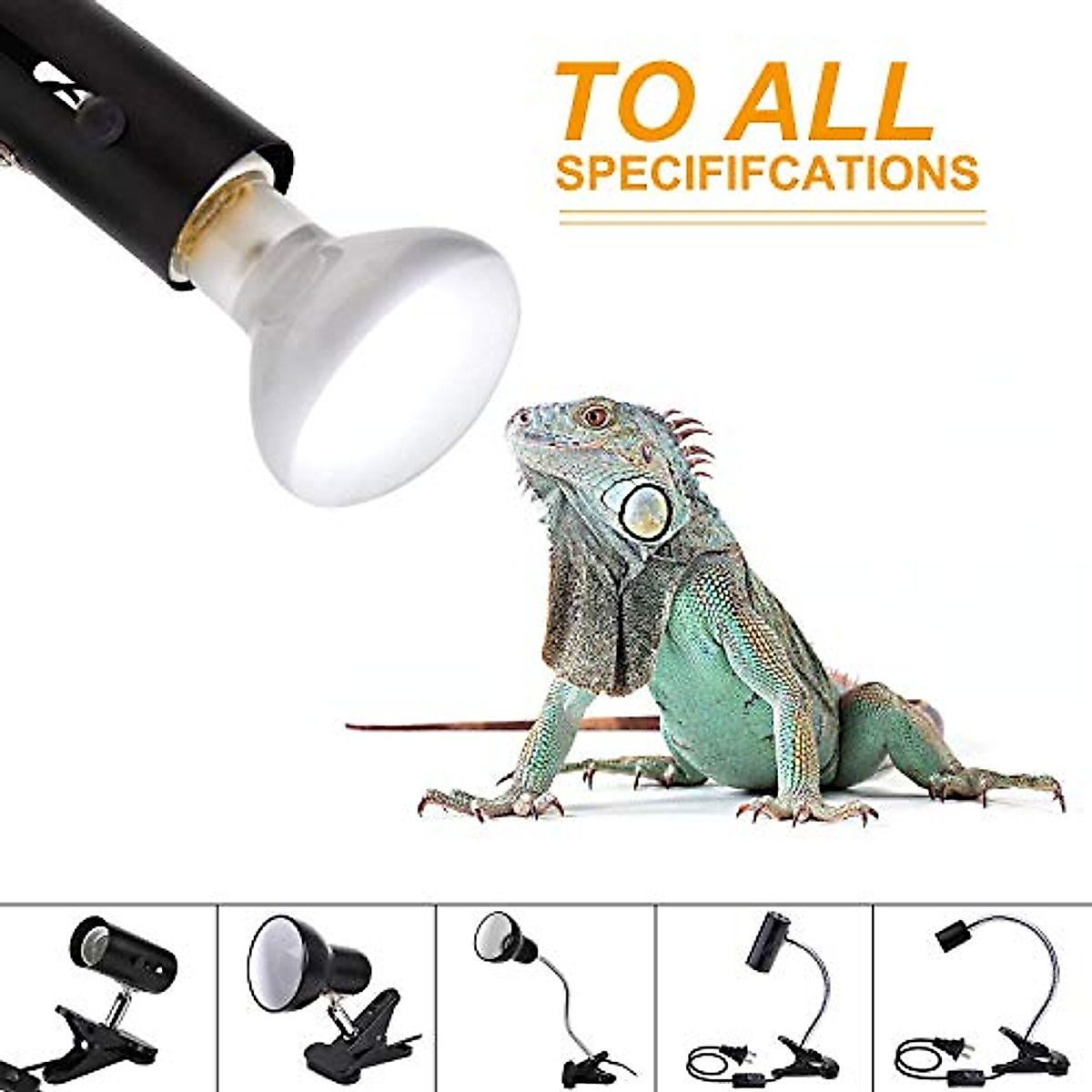 WUHOSTAM 2 Pack 100W Reptile UVA Infrared Heat Lamp, Basking Spot Bulb Soft White Light, Simulated Natural Sunlight Heating Lamp for Lizard,Tortoise,Bearded Dragon, Hedgehog,Reptiles and Amphibians