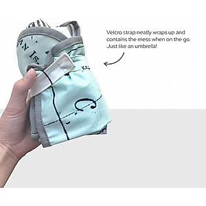 Bibbrella Long Sleeve Bibs for Messy Eaters, Full Coverage Bibs For Baby and Toddlers, Baby Led Weaning Bibs 6m-3y, Toddler Bibs 1-3 years Waterproof Bibs, Blue Map