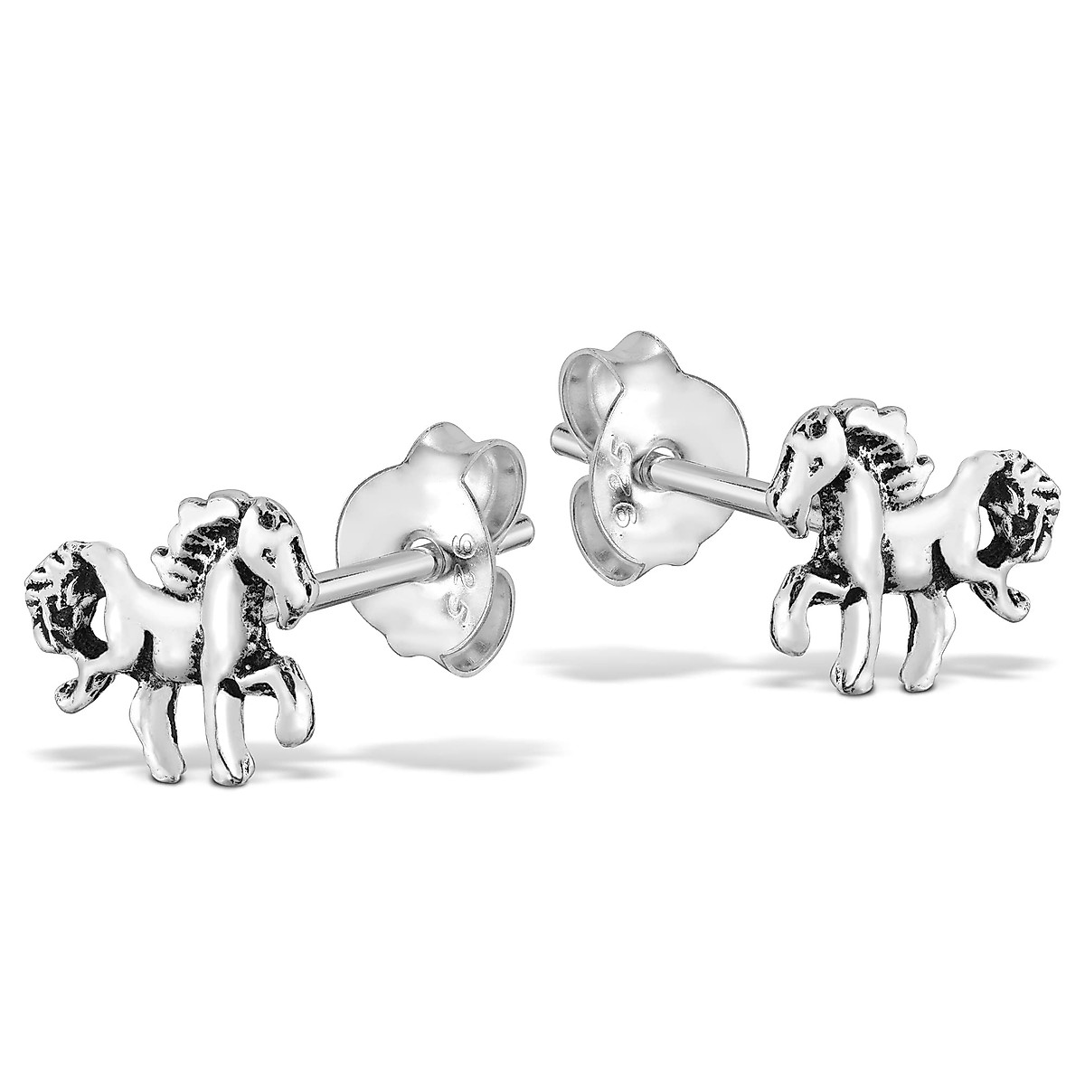 AeraVida Majestic Wild Stallion Horse Sterling Silver Stud Earrings