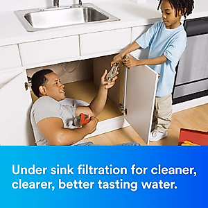 3M Aqua-Pure Under Sink Full Flow Drinking Water Filter System 3MFF100, Sanitary Quick Change, Reduces Particulates, Chlorine Taste and Odor, Cysts, Lead, Select VOCs