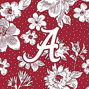 Vera Bradley Women's Cotton Collegiate Triple Zip Hipster Crossbody Purse (Multiple Teams Available), University of Alabama Cardinal/White Rain Garden - Recycled Cotton, One Size