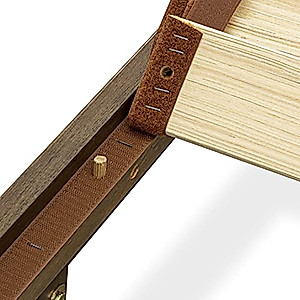 East West Furniture DNP-22-F Full Size Platform Bed with 4 Solid Wood Legs and 2 Extra Center Legs - Walnut Finish