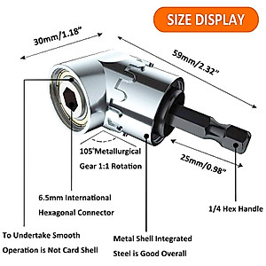 Flexible Drill Bit Extension Set 9pcs,Hex Shank 105°Right Angle Drill Bit Attachment,3pcs Universal Socket Adapter Set & Screwdriver Bit Set,3 Pcs 1/4”Hex Shank Drill Bit Holder Extension Set … …