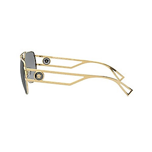 Versace VE 2225 100287 Gold Metal Aviator Sunglasses Grey Lens