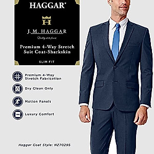 J.M. Haggar Men's Premium Performance Stretch Slim Fit Separates-Pants, Black Suit Jacket, 40S