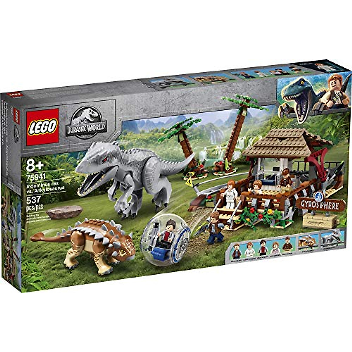 LEGO Jurassic World Indominus rex vs. Ankylosaurus 75941 Awesome Dinosaur Building Toy for Kids, Featuring Jurassic World Character Minifigures for Hours of Creative Fun (537 Pieces)