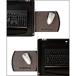 3M Adjustable Under-Desk Keyboard Drawer, Three Height Settings, Wide Tray with Gel Wrist Rest Accomodates Most Keyboards, Slide Out Mouse Platform with Precise Mouse Pad, Black (KD45)