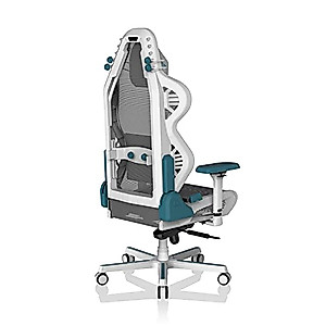 DXRacer Air Gaming Chair, Ultra-Breathable Mesh, 4D Armrests, Memory Foam Headrest, Magnetic Lumbar Support, Modular Design, Standard, White and Cyan (Pro)