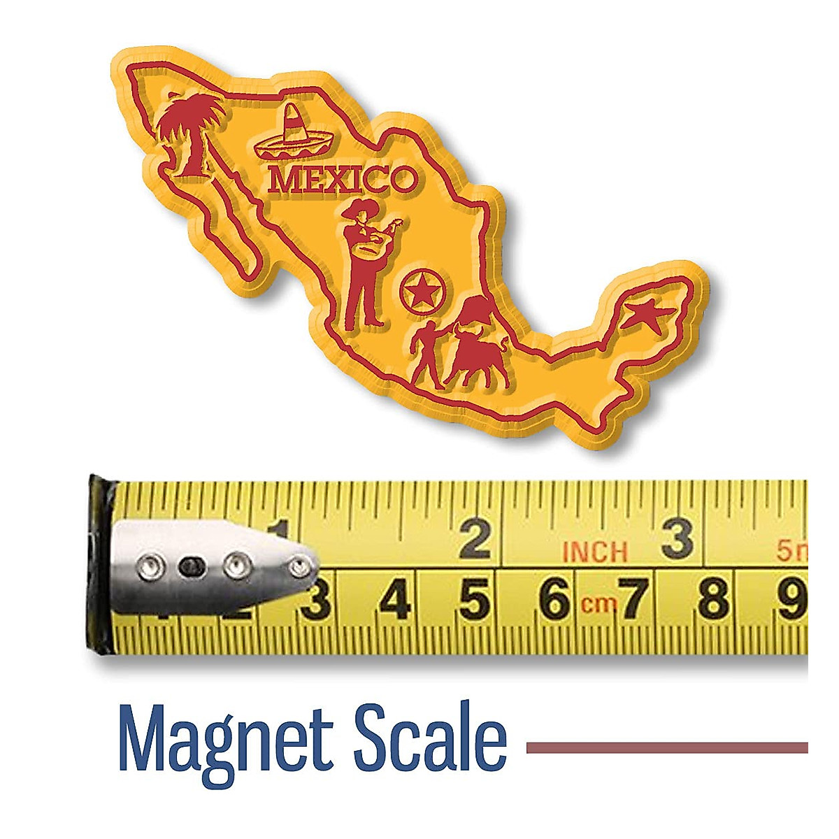 Mexico Small Map Magnet by Classic Magnets, Collectible Souvenirs Made in The USA