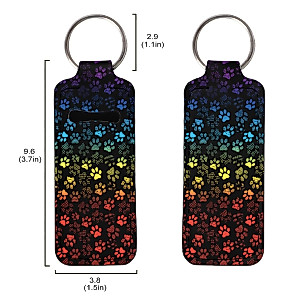 GLUDEAR Cow Leopard Print Chapstick Holder Lipstick Sleeve for Adult Women Big Girl Lip Balm Holder Keychains,Panda,OneSize