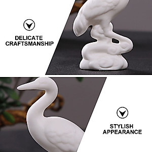 BESPORTBLE Ceramic Crane Figurine Chinese Animal Statue Figurine Home Decor Japanese Zen Garden Housewarming