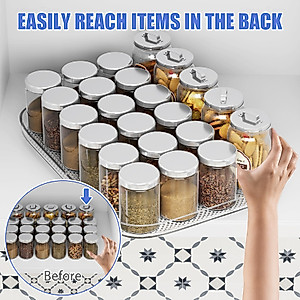 NiHome Rectangular Lazy Susan Organizer for Refrigerator, 360 Rotation Turntable, Premium PC Tray, Easy Installation, Multifunctional Organizer for Spices, Makeup & More (Large)