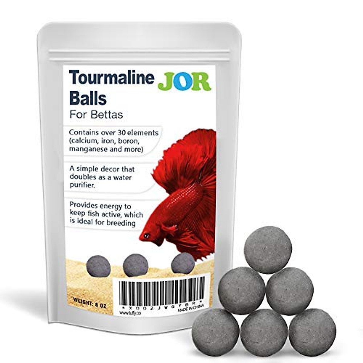 JOR Betta Tourmaline Balls, Crystal Clear Water, Vibrant Energetic Fish, Stabilizes pH, 20 pcs