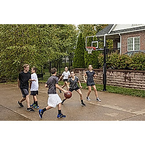 Silverback 60" In-Ground Basketball System with Adjustable-Height Tempered Glass Backboard and Pro-Style Breakaway Rim