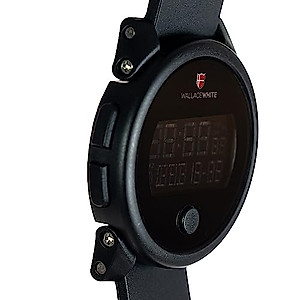 Wallace White Retro Waterproof Digital Sports Watch Available in 9 Colors for Adult Men and Women (Black)
