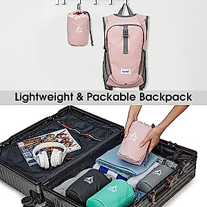 G4Free 10L Hiking Backpack, Lightweight Small Hiking Daypack Outdoor Travel Foldable Shoulder Bag, Pink