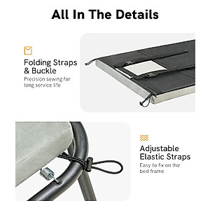 Willpo CertiPUR-US Foam Camping Mattress, Travel Cot Mattress Pad Portable Roll Up Sleeping Mattress Mats Guest Floor Bed for Camping Cot w/Removable Waterproof Velboa Cover & Travel Bag