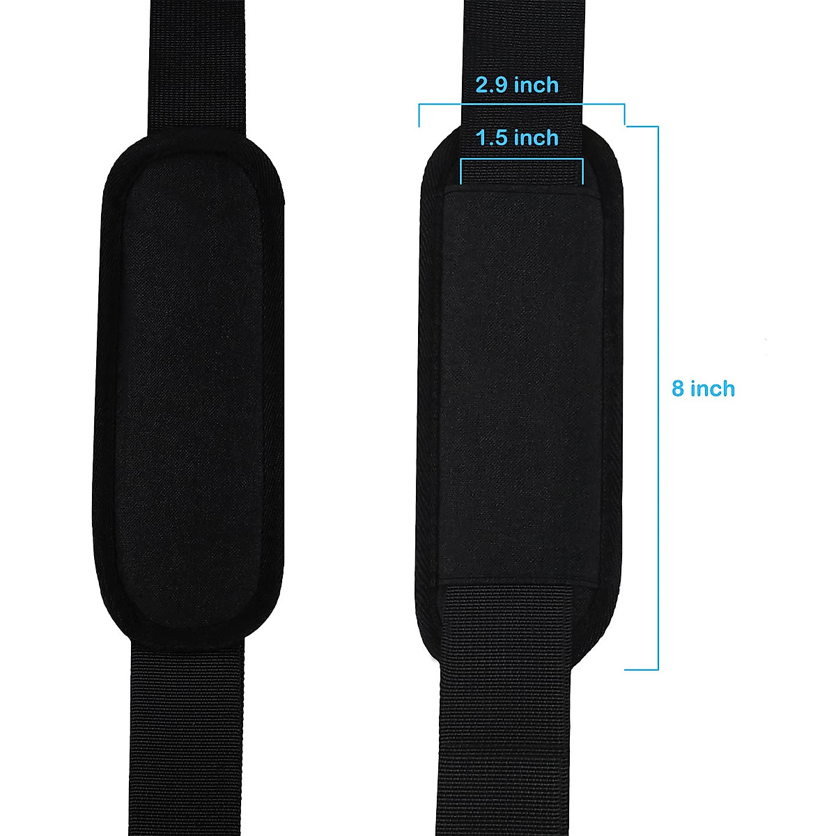 Shoulder Strap, Durable 55" Universal Replacement Laptop Shoulder Strap, Adjustable Comfortable Belt with Metal Hooks for Briefcase, Computer Messenger Bag, Laptop Case Luggage/Duffel/Camera, (Black)