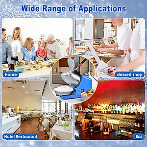 Electric Shaved Ice Machine,with Ice Pick and Scoop,3 Blades of Electric Snow Cone Machine(300W 2200r/min),Splash Proof Ice Shaver Machine,Ice Crusher Machine for Home Commercial Use (Silver)