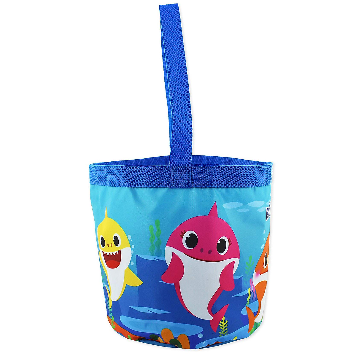 Baby Shark Boys Girls Collapsible Gift Basket Bucket Tote Bag (Blue, One Size)