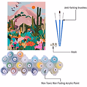 DIY Paint by Number for Adults Beginner, Painting by Numbers Kits for Adults, Paint Kits,Canvas Gifts,Arts Crafts for Home Decor（16 * 20）