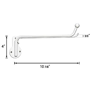 Mkono Wall Mounted Clothes Hanger with Swing Arm Holder Valet Hook Metal Hanging Drying Rack Space Saver for Closet Organizer, Bathroom, Bedroom, Laundry Room 2 Pack, White