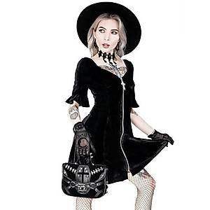 Restyle Coffin Cross Straps Gothic Punk Witch Alternative Crossbody Purse Bag