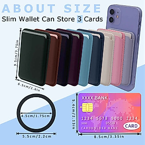 Meroqeel Magnetic Card Wallet Holder with Ring for MagSafe iPhone 14/13 / 12 Mini Plus and Pro Max Series, Leather Mag Safe Cell Phone Case with Strong Magnet for Credit Card - Midnight Black