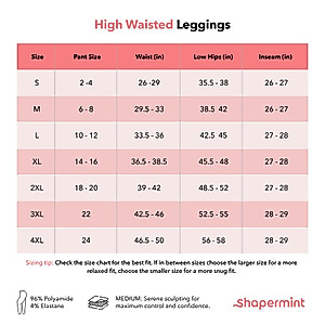 SHAPERMINT Compression Leggings for Women - Tummy Control Leggings for Women - Black Leggings Women - Womens Leggings - High Waisted Leggings - Black Leggings Tummy Control, X-Large