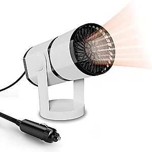 TTSITG Portable Car Heater Defroster, 12V 150W Car Defroster Defogger with 360 Degree Rotary Base 2 in 1 Plug in Cigarette Lighter Car Heater and Cooling Fan for Automobile Windscreen Winter (12V)