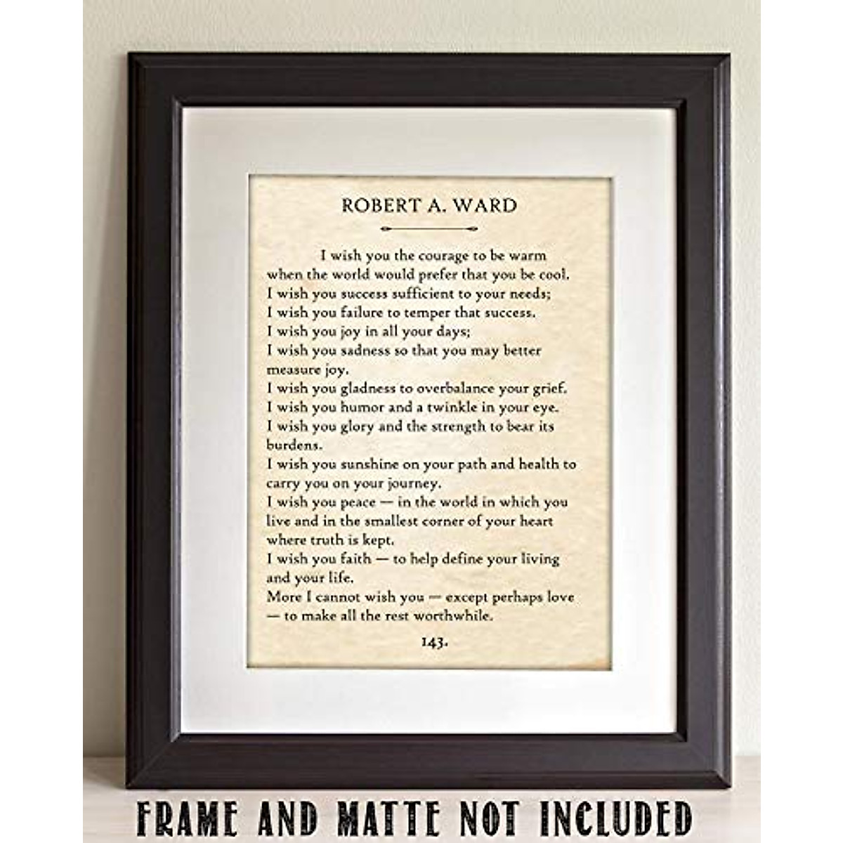 Robert Ward - I Wish You The Courage - Vintage Book Page Art Decor, School and Library Accessories, Inspirational Quote and Great for Classic Literature Book Lovers, 11x14 Unframed Print Poster