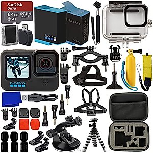 Ultimaxx Premium Bundle + GoPro HERO11 (Hero 11) SanDisk Ultra 64GB microSD Memory Card, Replacement Battery, 40M Underwater LED Light w/Bracket, Housing & Much More (31pc Bundle) Black