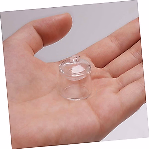HOOTNEE 2 Pcs Miniature Jar Clear Jars Terrarium Tools Home Goods Home Decor Apothecary Jars Mini Tiny Clear Glass Jars Bottles Doll House Ornaments Mini Glass Jar Adornments Bell Shaped