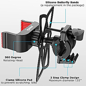 IPOW Motorcycle Phone Mount, Bike Phone Mount Holder, Universal Cell Phone Bicycle & Motorcycle Handlebar Phone Holder, Compatible with Smartphones 13/12/11/X/XR/XS/8/7,Galaxy S20/S10/S9